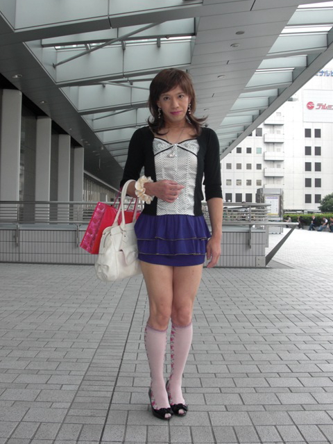 女装子「ゆき」のときめき 女装子の超マイクロミニ！